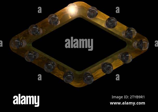 Animated Gold light bulb frame rhombus with 4 different blinking ...