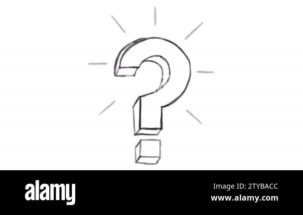animated question mark, white chalk section, ideal for compositing, use ...