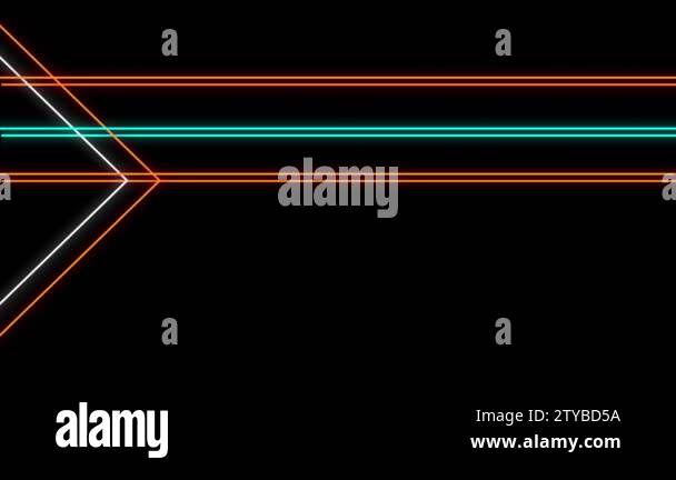 Animation of flickering neon outlines of geometric shapes, triangles ...