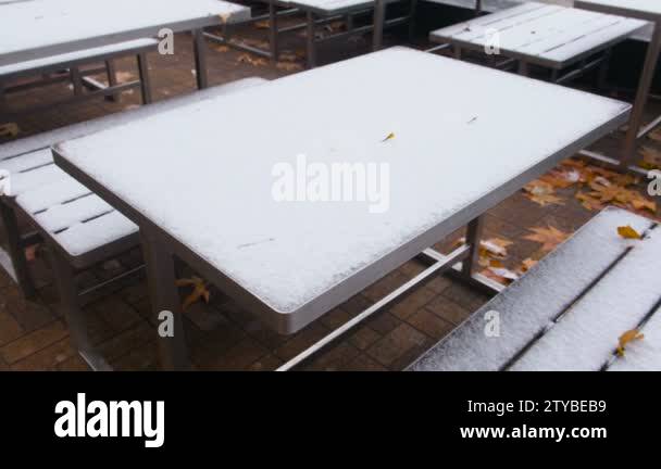 Snow covered benches tables Stock Videos & Footage - HD and 4K Video ...
