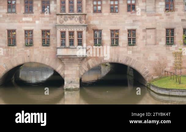 The old world-famous building in Nuremberg, the hospital of the holy ...