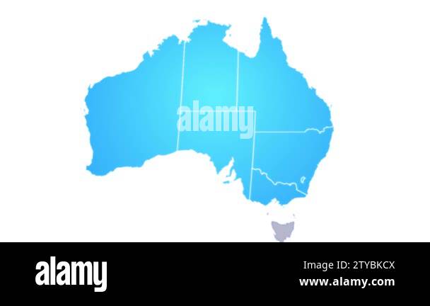 Australia Map Showing Up Intro By Regions/4k animated australian map ...