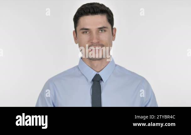 Handmade Heart by Businessman on White Background Stock Video Footage ...