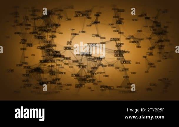 architectural data web structure with running numbers on a triangular ...