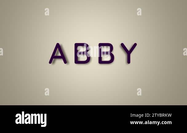Name is Abby. The female name Abby on a light background disappears ...