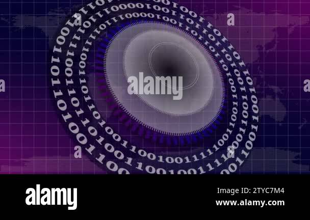 Motion graphics background in 4K - binary code in abstract speed motion - earth map background ...