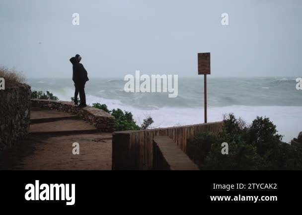 Woman watching storm at sea Stock Videos & Footage - HD and 4K Video ...