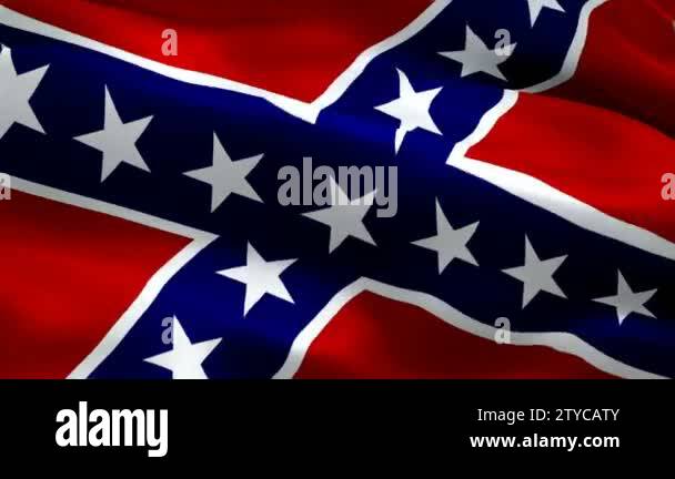 Rebel flag Civil war waving in wind video footage Full HD. Realistic ...