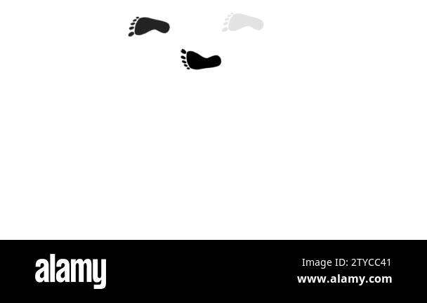 Prints of the feet of a man walking around the perimeter. Human ...