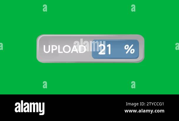 Animation of upload bar with an increasing percentage count on a green ...