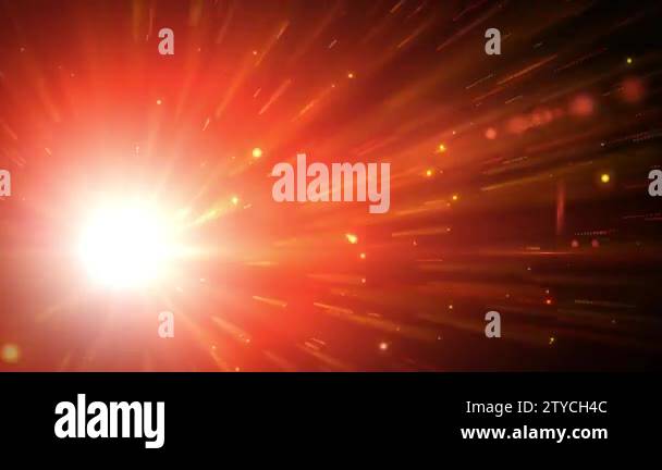 Hyperspace Background With Shining Starburst Animation Of A Colorful