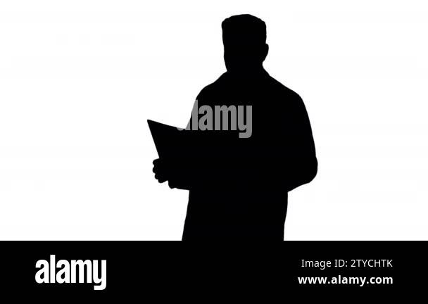 Silhouette Doctor telling X rays results to camera Stock Video Footage ...