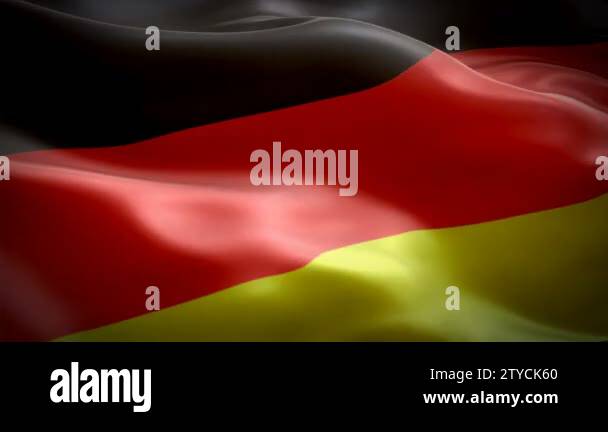 Germany flag video waving in wind. Realistic Deutchland Flag background ...