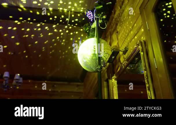 Disco Ball, view from below, from the disco ball beams, stage light ...