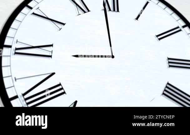 Animated Clock Time Turning Hour Series - Nine Oclock Stock Video ...