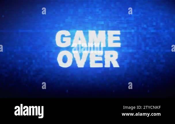 GAME OVER Text Digital Noise Twitch Glitch Distortion Effect Error Animation Stock Video Footage ...