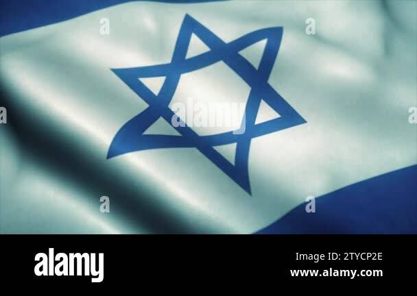 Israel flag waving in the wind. National flag of Israel. Sign of Israel ...