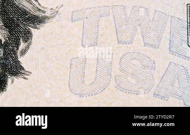 Sliding video of a twenty US dollar bill note Stock Video Footage - Alamy