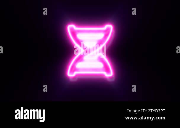 animated pink neon DNA symbol on black background Stock Video Footage ...