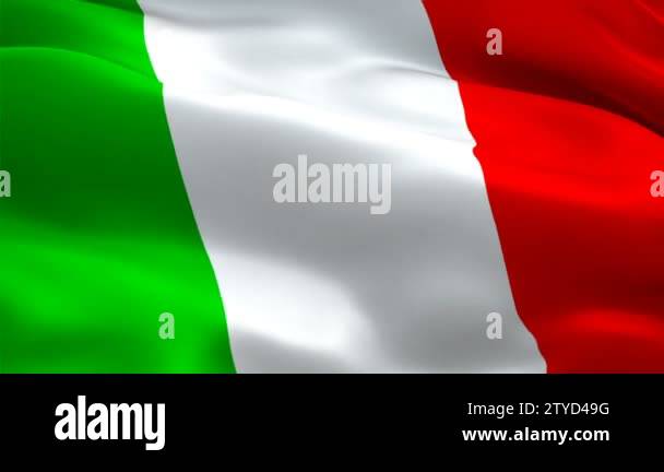 Italy flag video waving in wind. Realistic Italian Flag background ...