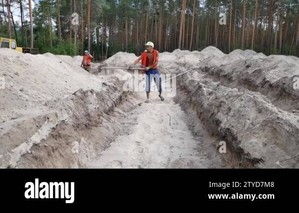Concrete worker working sand Stock Videos & Footage - HD and 4K Video ...