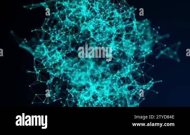 Abstract digital background with cybernetic particles. geometric background with triangular ...