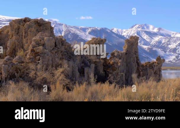 Tufa towers columns of limestone at Mono Lake Stock Video Footage - Alamy