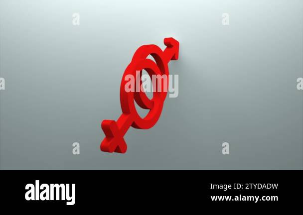Man and woman symbol, connection and love symbol, 3d rendering ...
