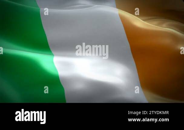 Ireland waving flag. National 3d Irish flag waving. Sign of Ireland ...
