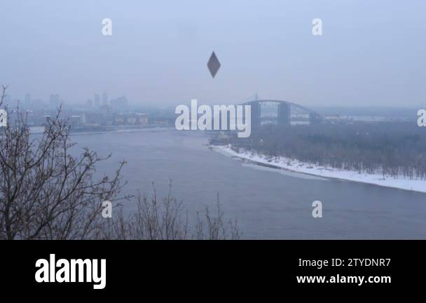 Alien ship descending from sky, UFO, black shape, invasion, futuristic ...