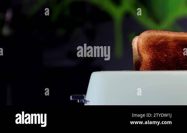 Burnt bread in a toaster. Highly toasted bread in a toaster Stock Video ...