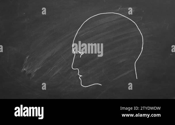 Human head with question marks inside. Animated Illustration on ...