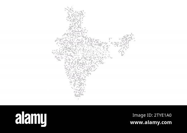 India Dotted Map Networking Orange Dot Motion Graphic 4K. The ...
