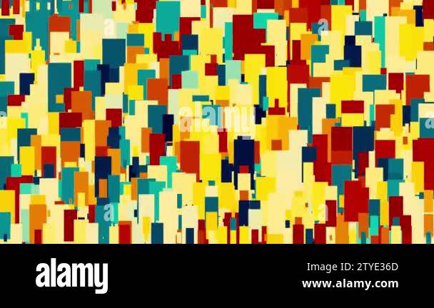 Abstract Vertical Rows Of Colorful Pixels Blinking And Moving From The Bottom To The Top