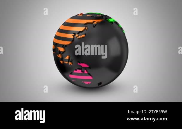 Rotation of the Earth. Gray background, 2 in 1, loop (151-600 frames ...