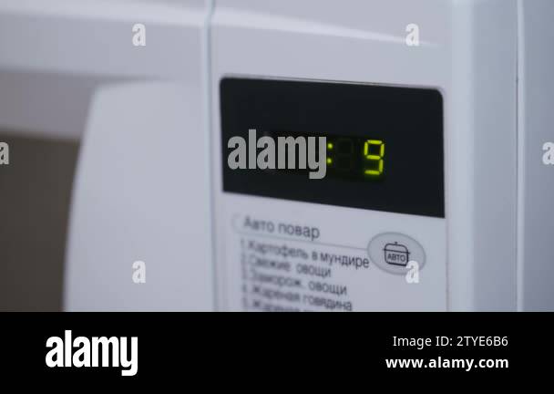 Digital Clock of Microwave Oven Countdown 10 seconds Stock Video ...