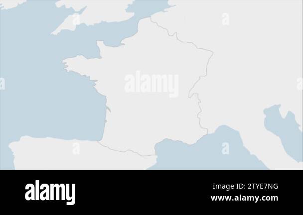 France map highlighted in France flag colors and pin of country capital ...
