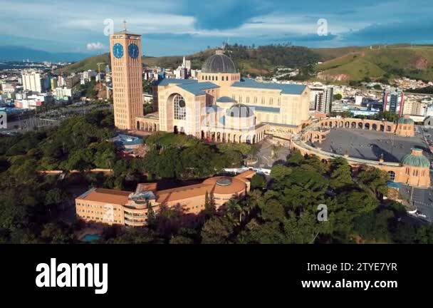 Aerial view of the Sanctuary of Our Lady of Aparecida, Aparecida, Sao ...