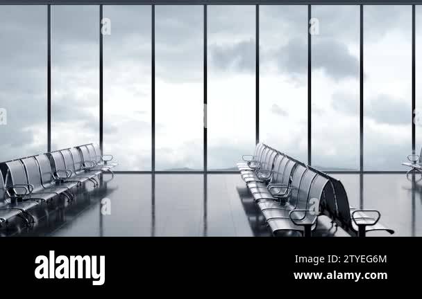 Waiting room at the airport, train station or bus station. Looped ...