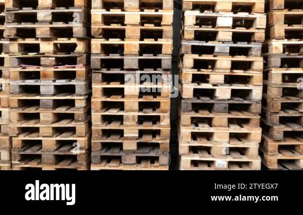 Pile wooden pallets recycling Stock Videos & Footage - HD and 4K Video ...