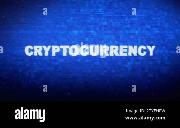 Cryptocurrency Text Digital Noise Twitch Glitch Distortion Effect Error ...