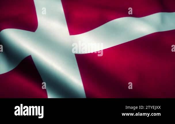 Denmark flag waving in the wind. National flag of Denmark. Sign of ...