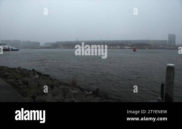 Famous canals and embankments of Amsterdam city. General view of the ...