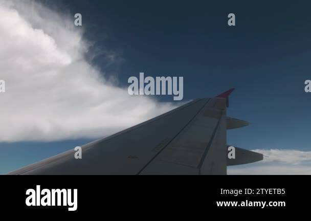 Maneuvering the aircraft during landing. View from the cockpit. In the ...