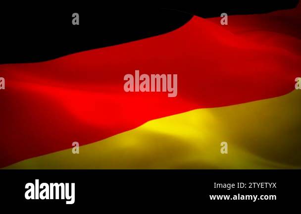 Germany flag video waving in wind. Realistic Deutchland Flag background ...