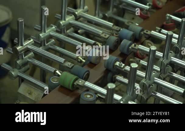 Shooting of gluing of a protective film on a plinth. The film is pasted ...