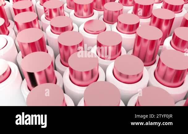 Abstract set of 3d metal cylinder shapes background render animation ...