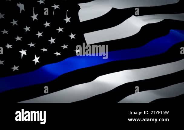 Thin Blue Line police flag Closeup 1080p Full HD 1920X1080. Thin blue ...