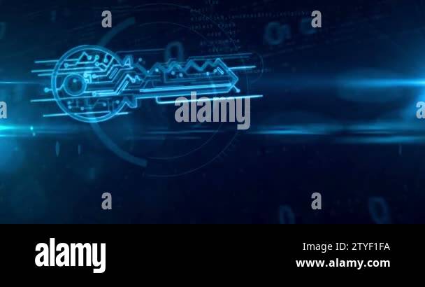 Cyber Security Data Protection And Digital Key Sign On Dynamic 3d Binary Background Computer