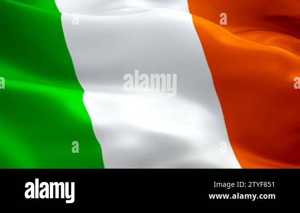 Ireland flag video waving in wind. Realistic Irish Flag background ...